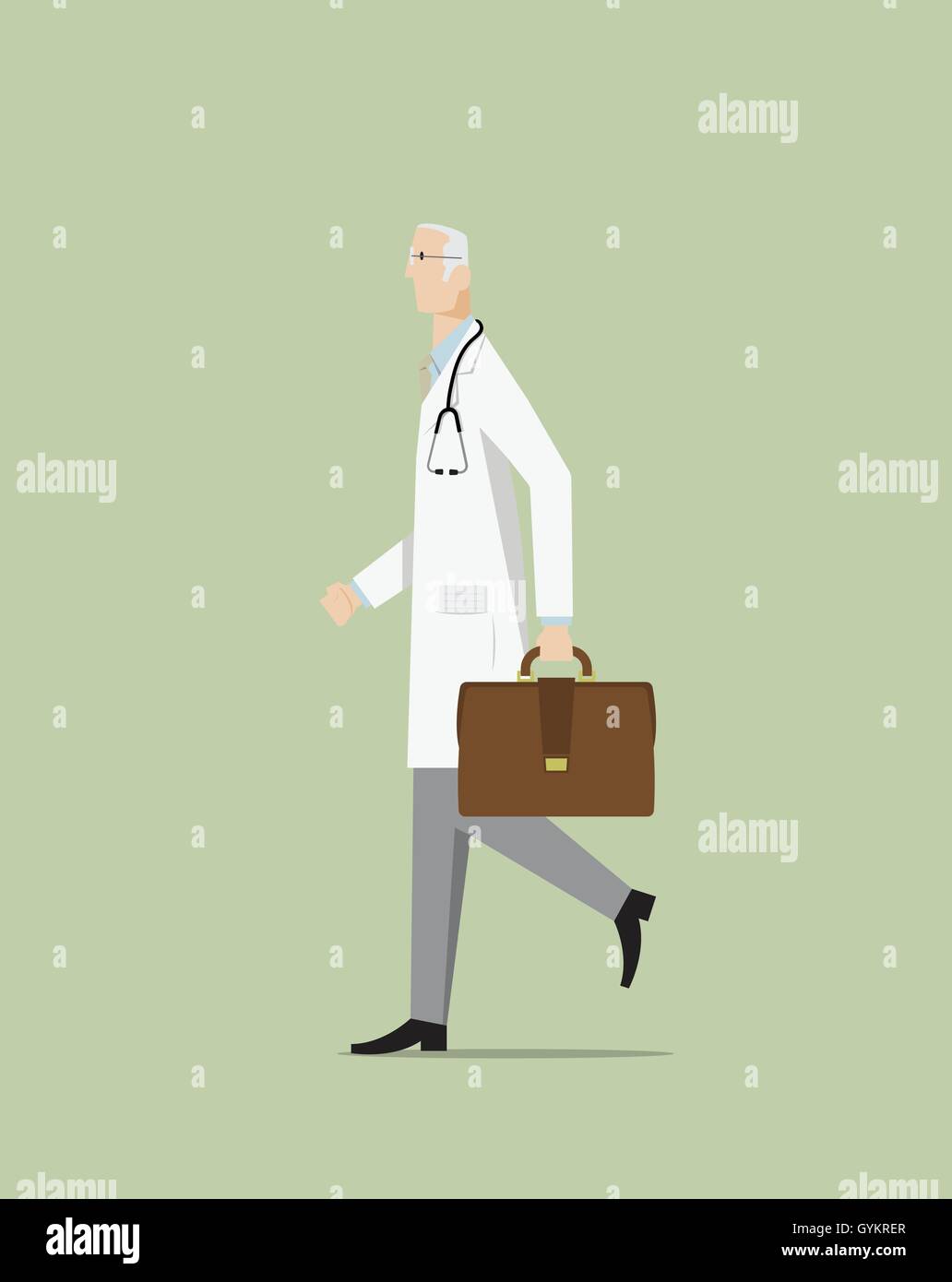 Doctor walking and holding bag Stock Vector Image & Art - Alamy