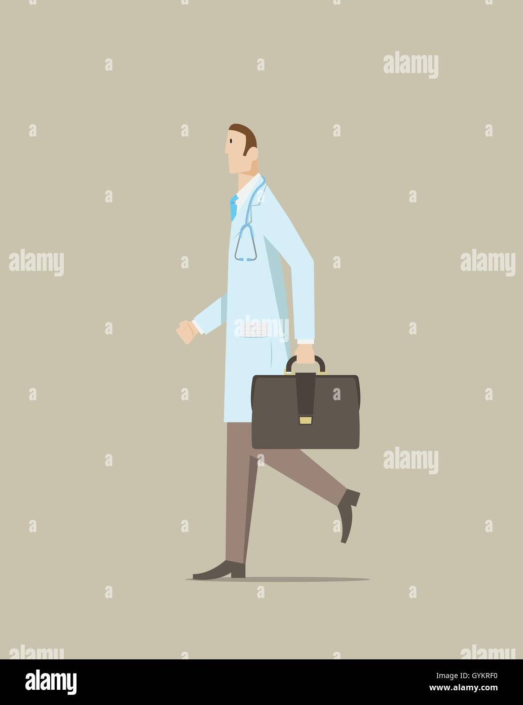 Doctor walking and holding bag Stock Vector Image & Art - Alamy
