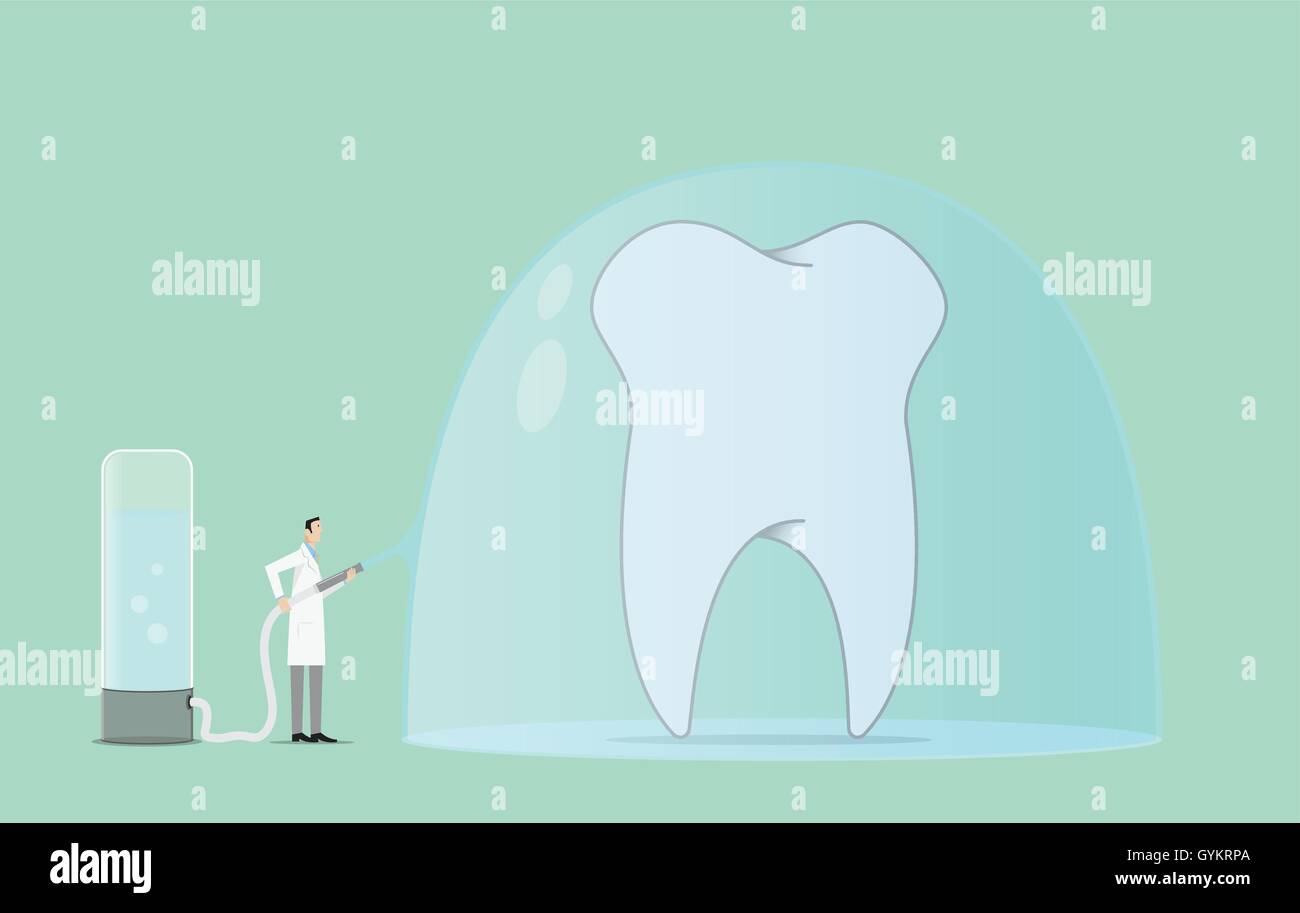 Dentist covers a tooth with protective paste Stock Vector Image & Art ...
