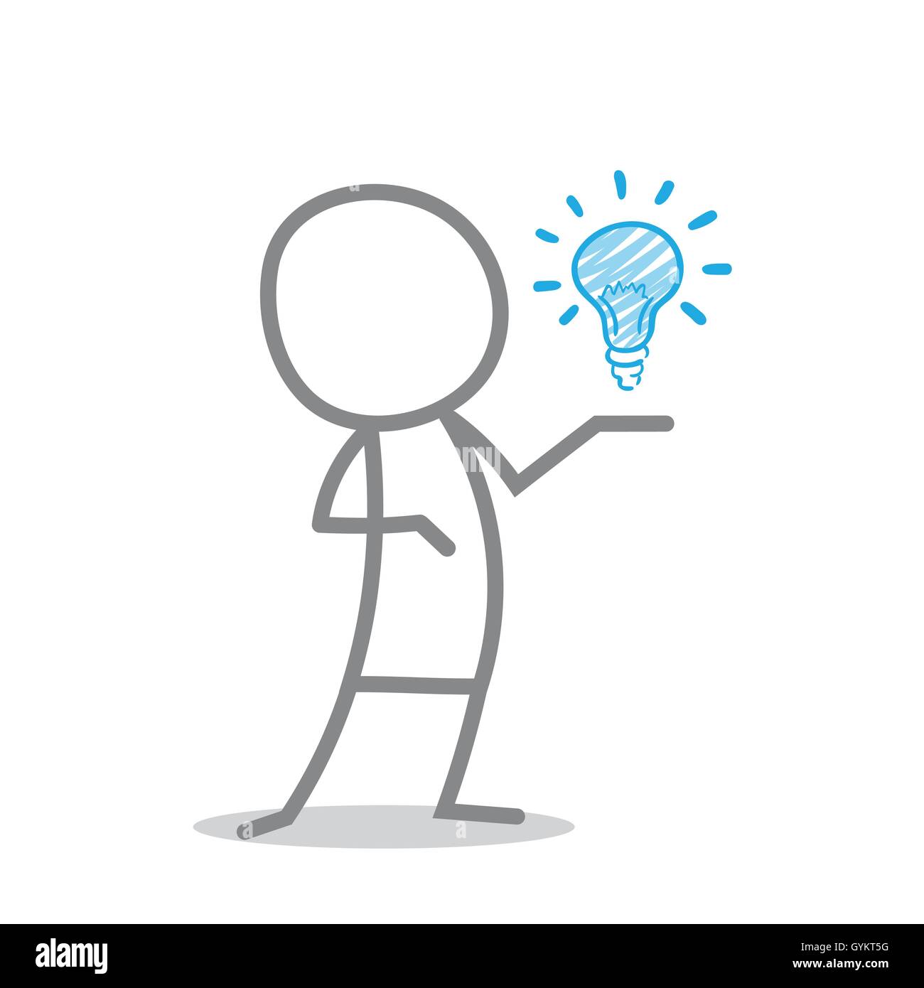 Doodle man with idea icon Stock Vector Image & Art - Alamy
