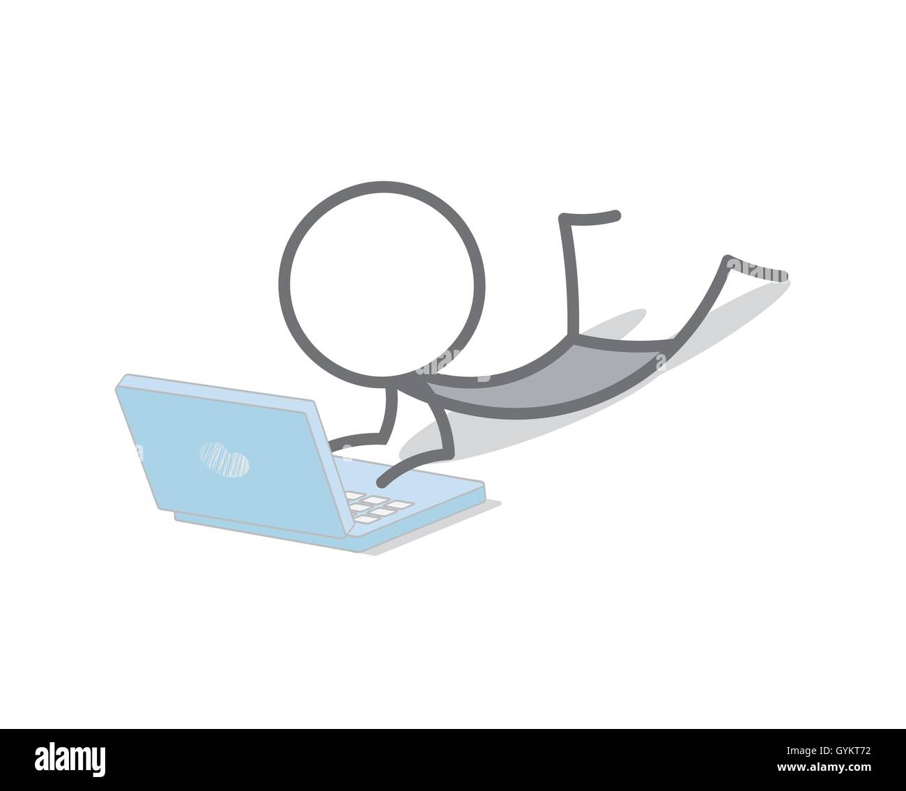 Stickman laptop hi-res stock photography and images - Alamy