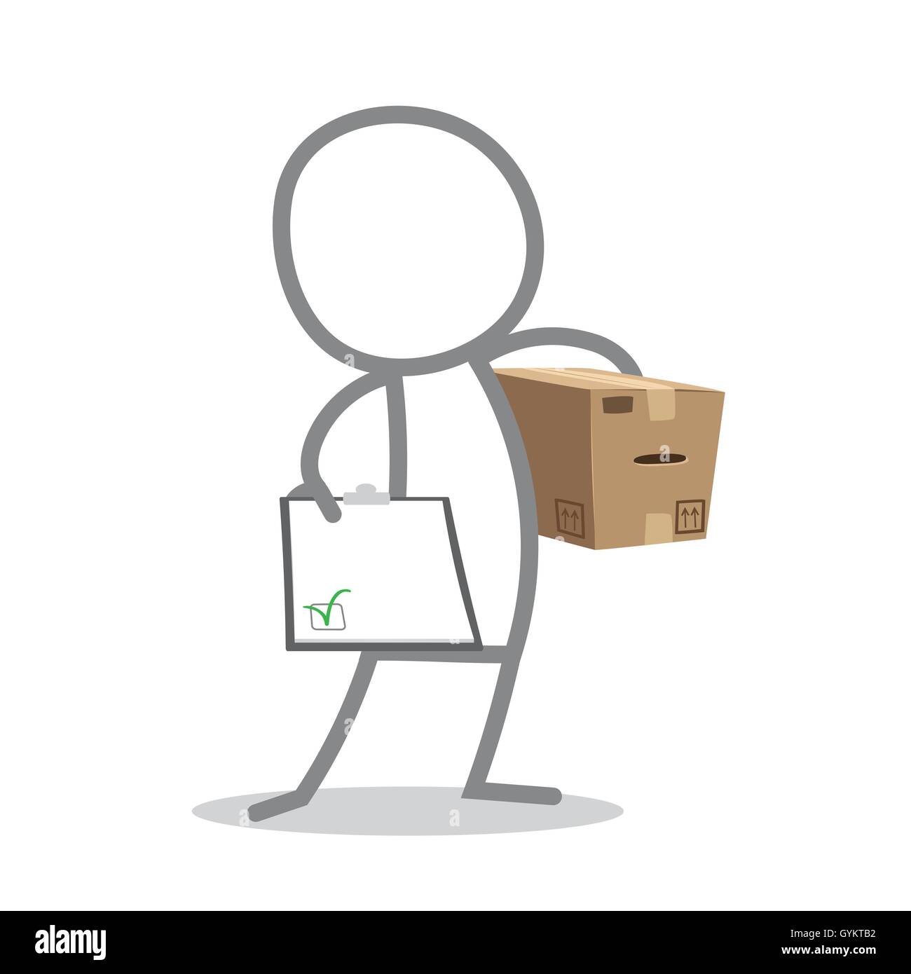 Doodle postman delivering a parcel Stock Vector Image & Art - Alamy