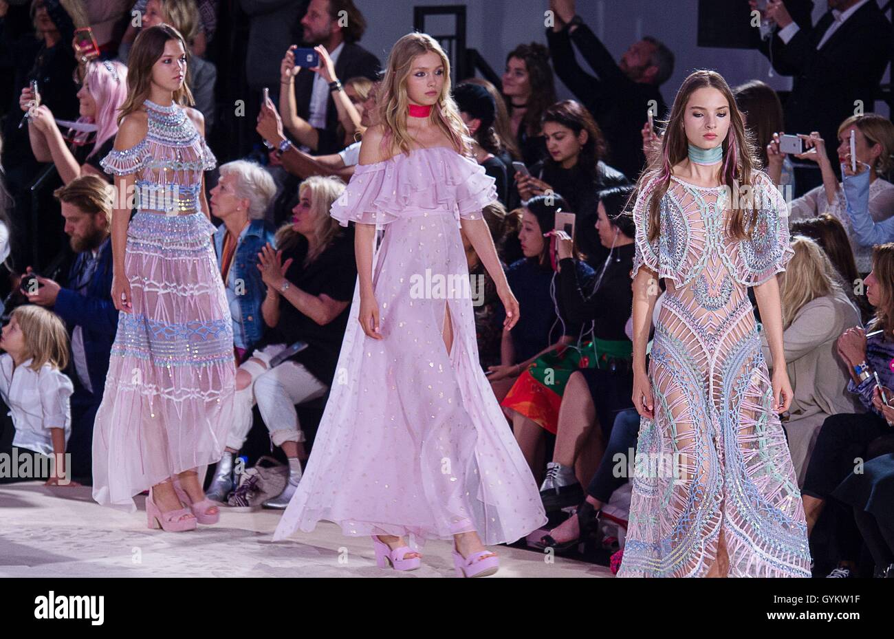 Models on the catwalk during the Temperley London Spring/ Summer 2017 ...