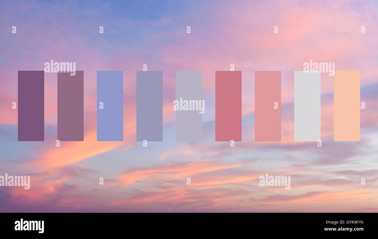 Beautiful sunset . Texture sky and clouds at sunset, colour palette ...