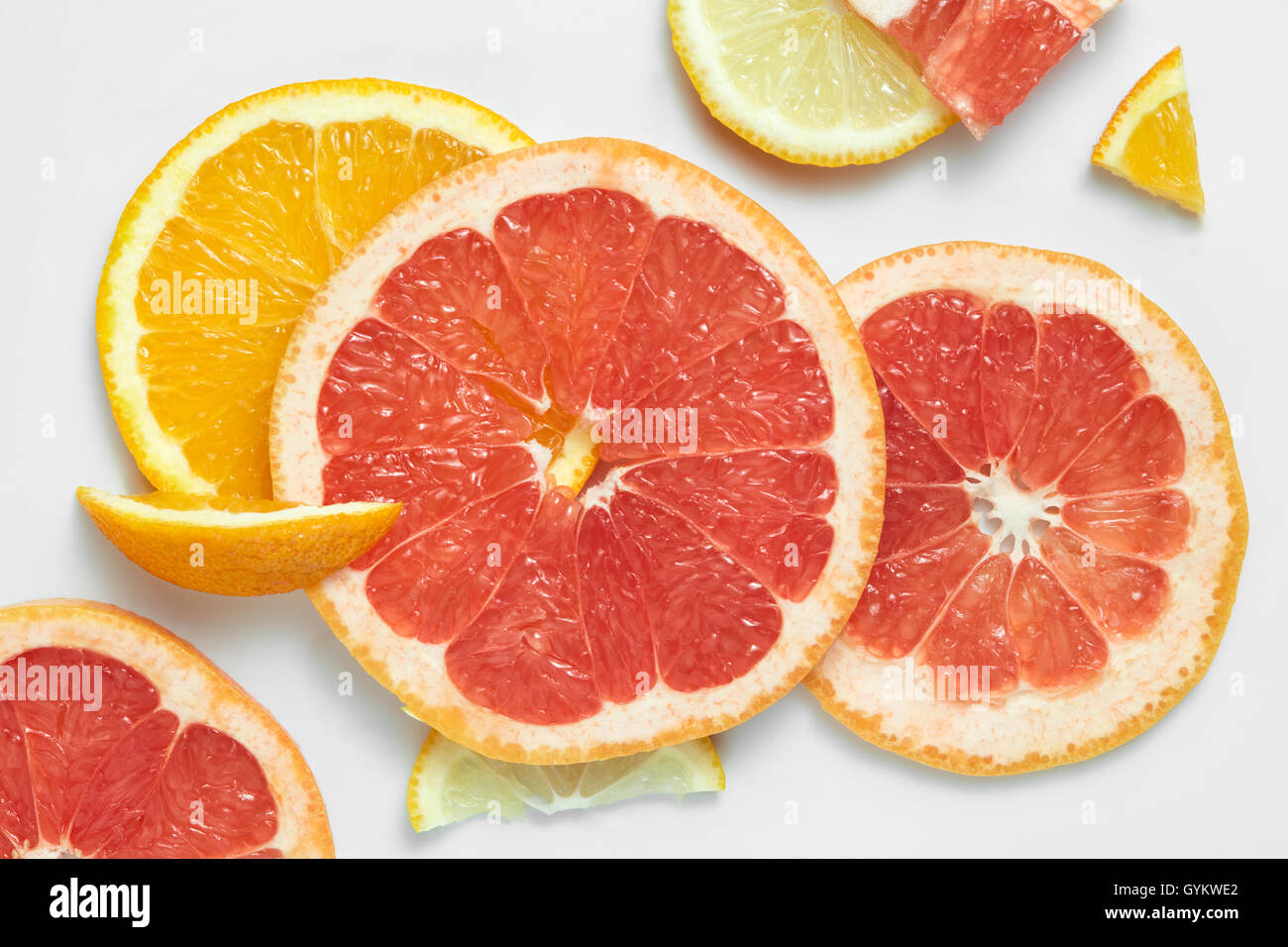 set of different fruits slices Stock Photo - Alamy