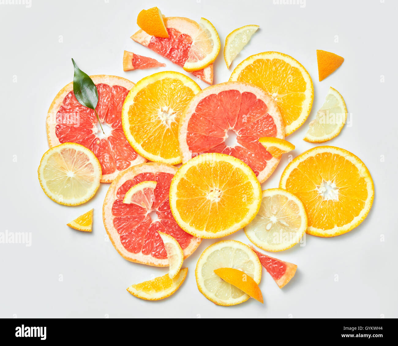 background with citrus-fruit of grapefruit slices. On white background Stock Photo - Alamy