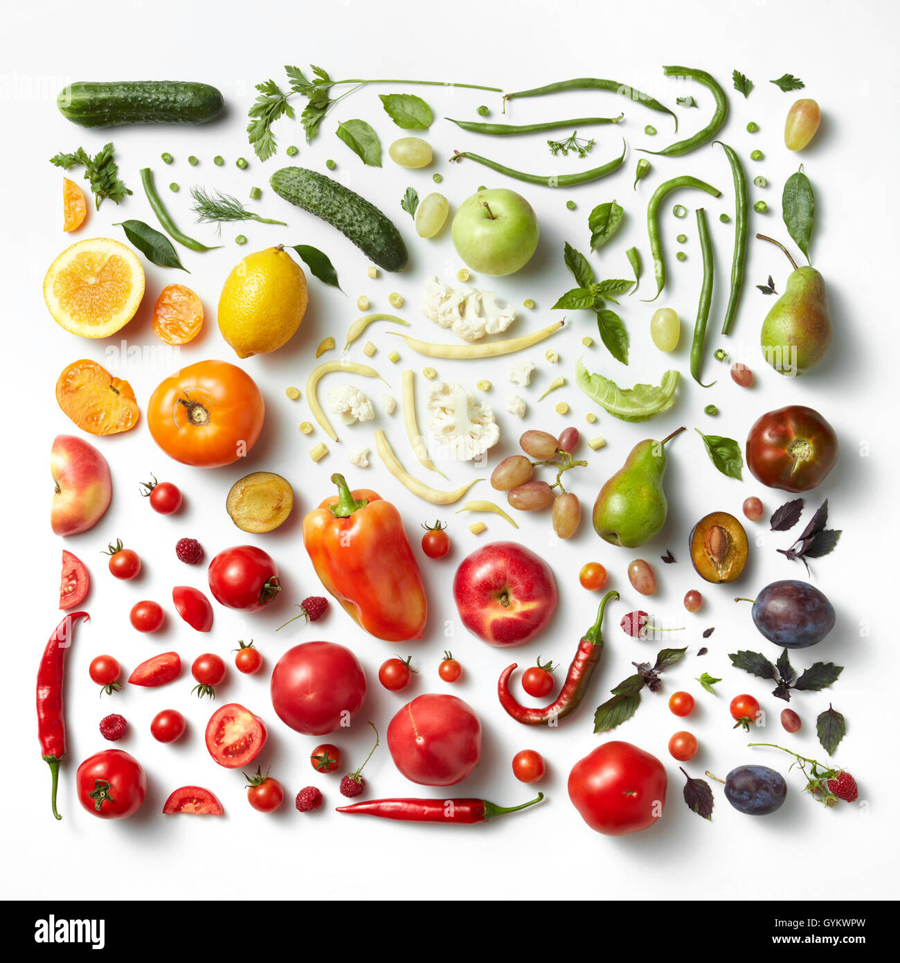 Healthy eating pattern background studio photography of different ...
