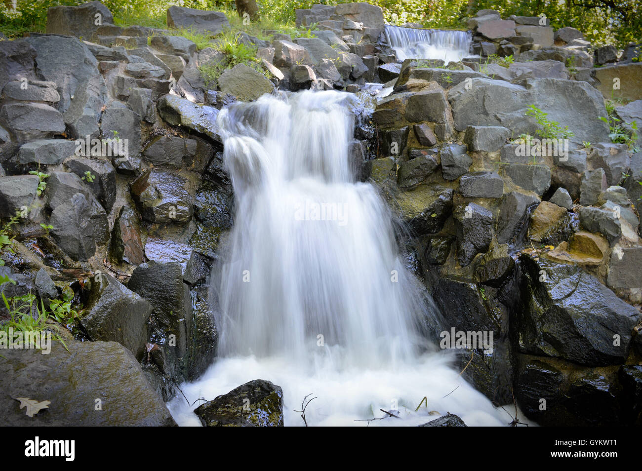 Waterfall in the Park Stock Photo - Alamy