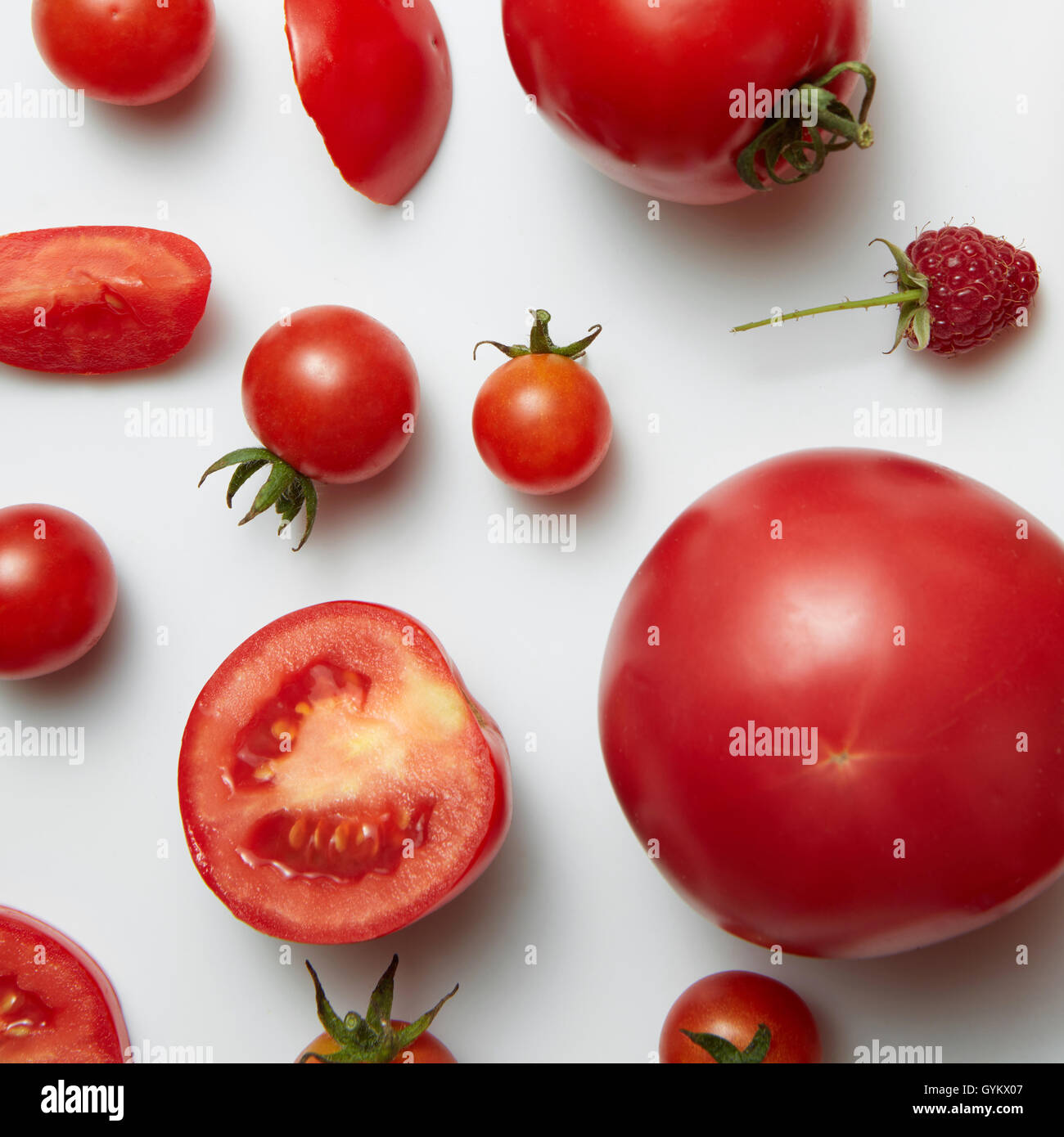 chili pepper and tomato . Red fruits and vegetables isolated on white Stock Photo - Alamy