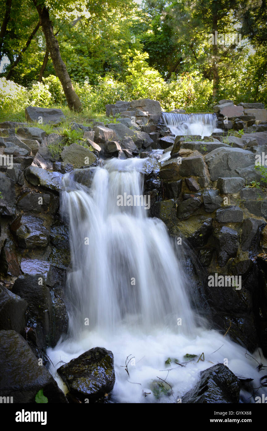 Waterfall in the Park Stock Photo - Alamy
