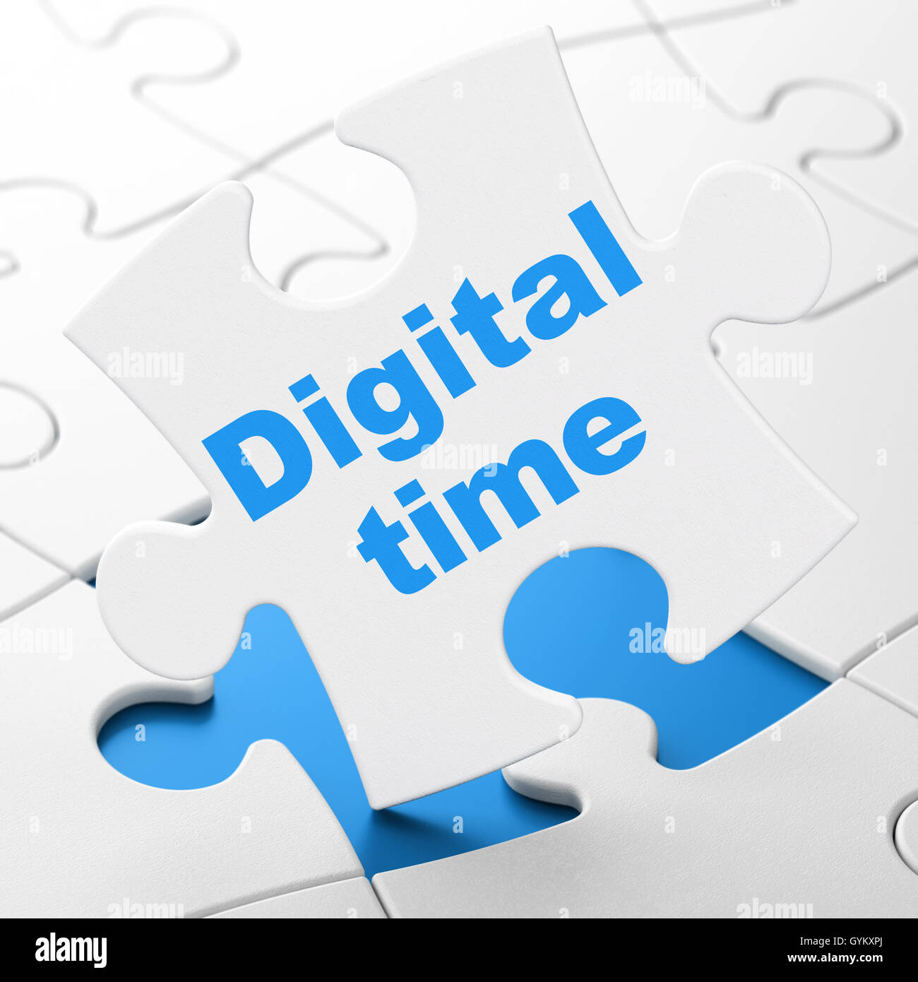 Timeline concept: Digital Time on puzzle background Stock Photo - Alamy