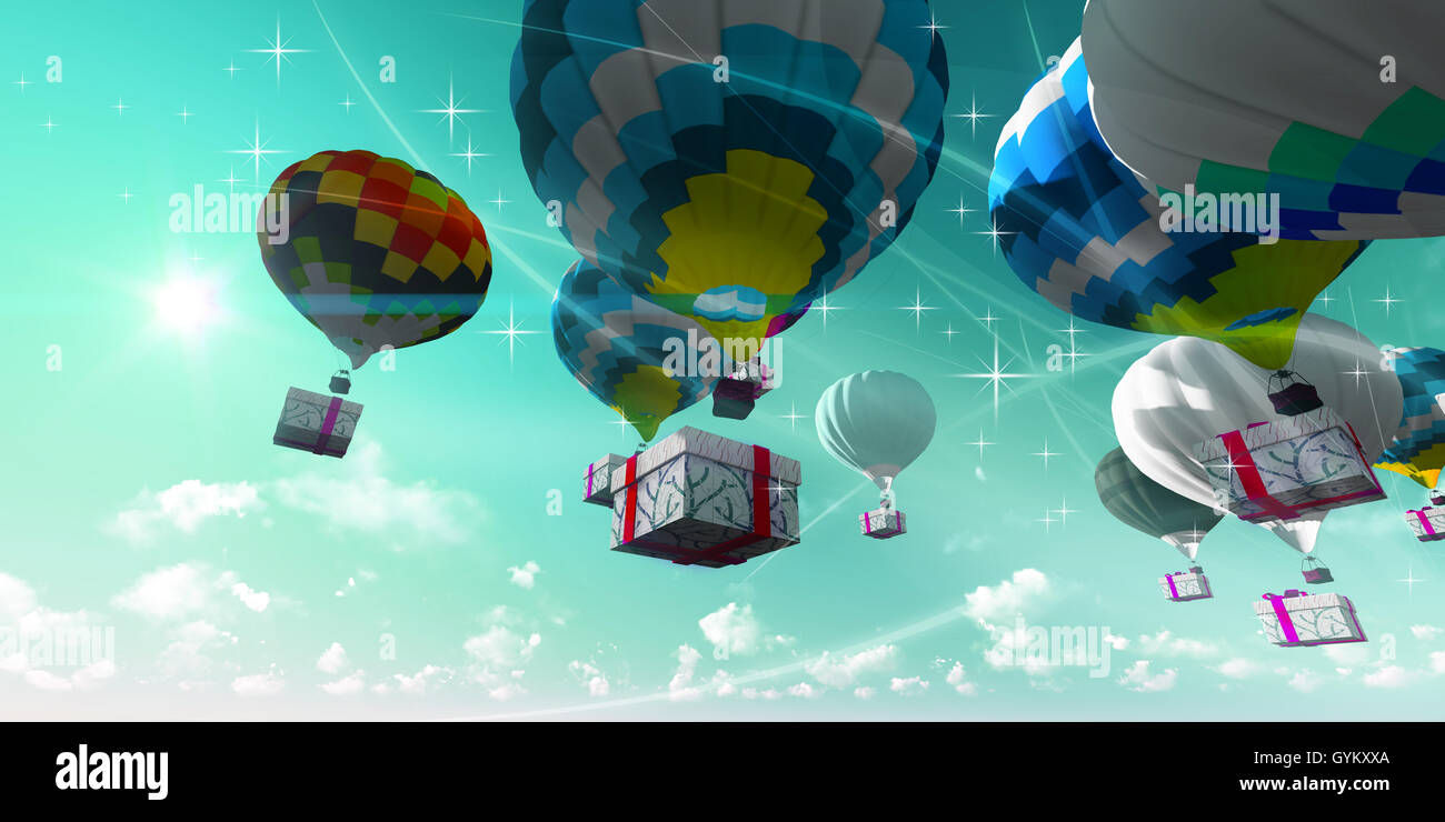 Gift box in the sky Stock Photo - Alamy