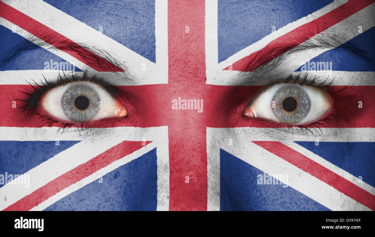 Close up of eyes with flag Stock Photo - Alamy