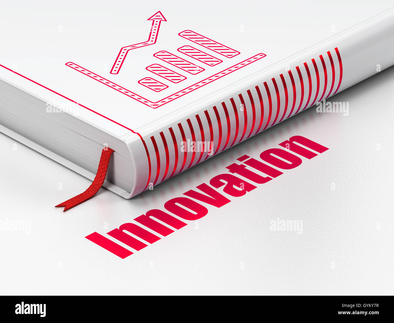 Business concept: book Growth Graph, Innovation on white background ...
