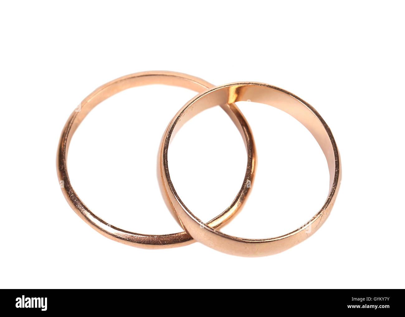 Top view of wedding rings Stock Photo - Alamy