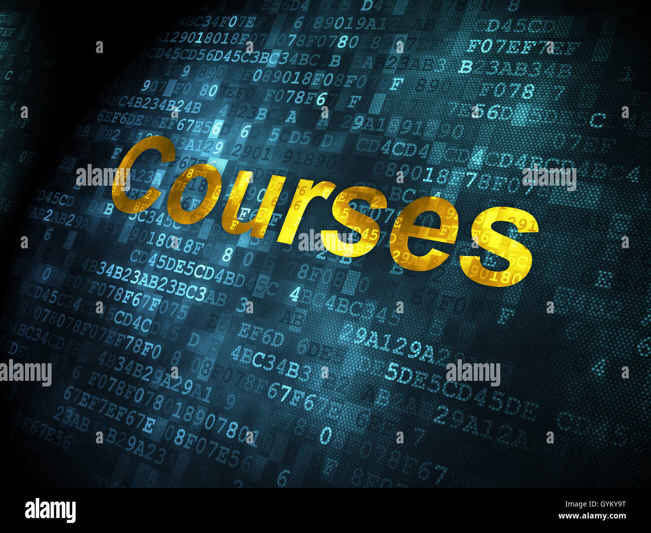 Education concept: Courses on digital background Stock Photo - Alamy