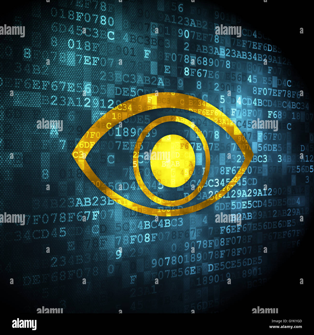 Protection concept: Eye on digital background Stock Photo - Alamy