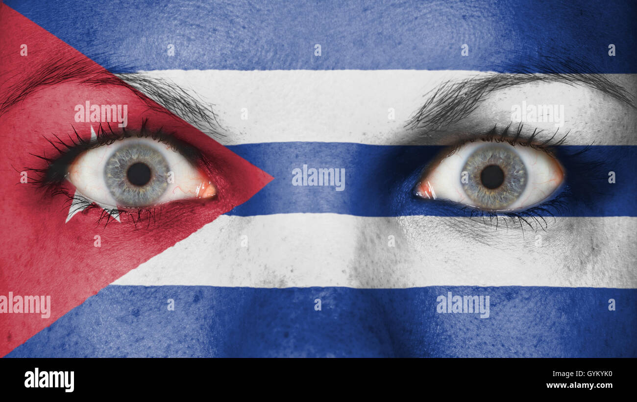 Close up of eyes with flag Stock Photo - Alamy