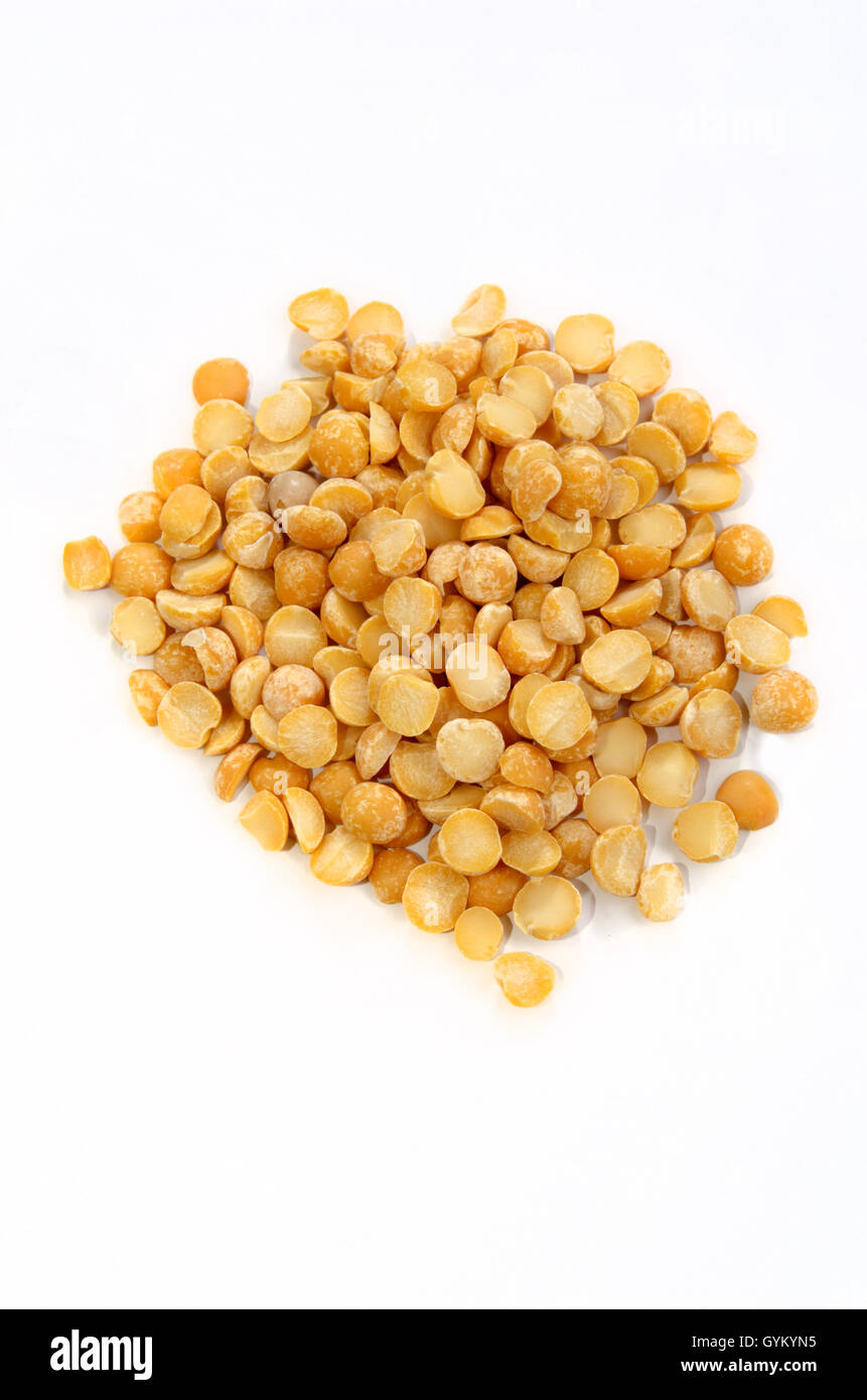 yellow pea and white background Stock Photo - Alamy