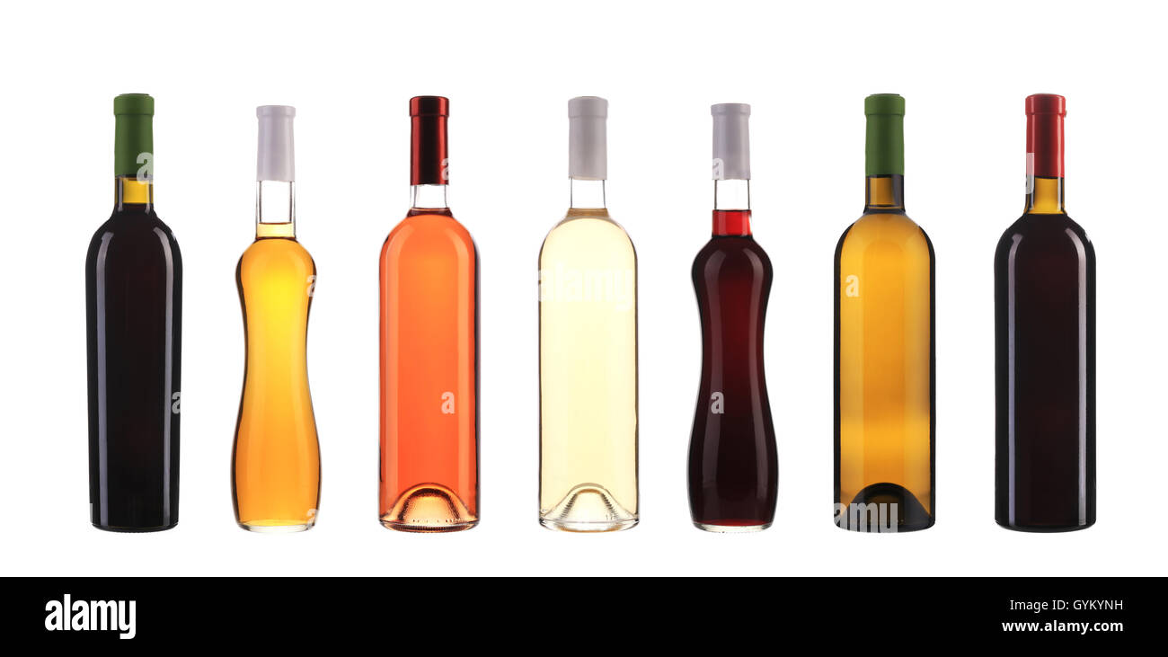 Collection of wine bottles in row Stock Photo - Alamy