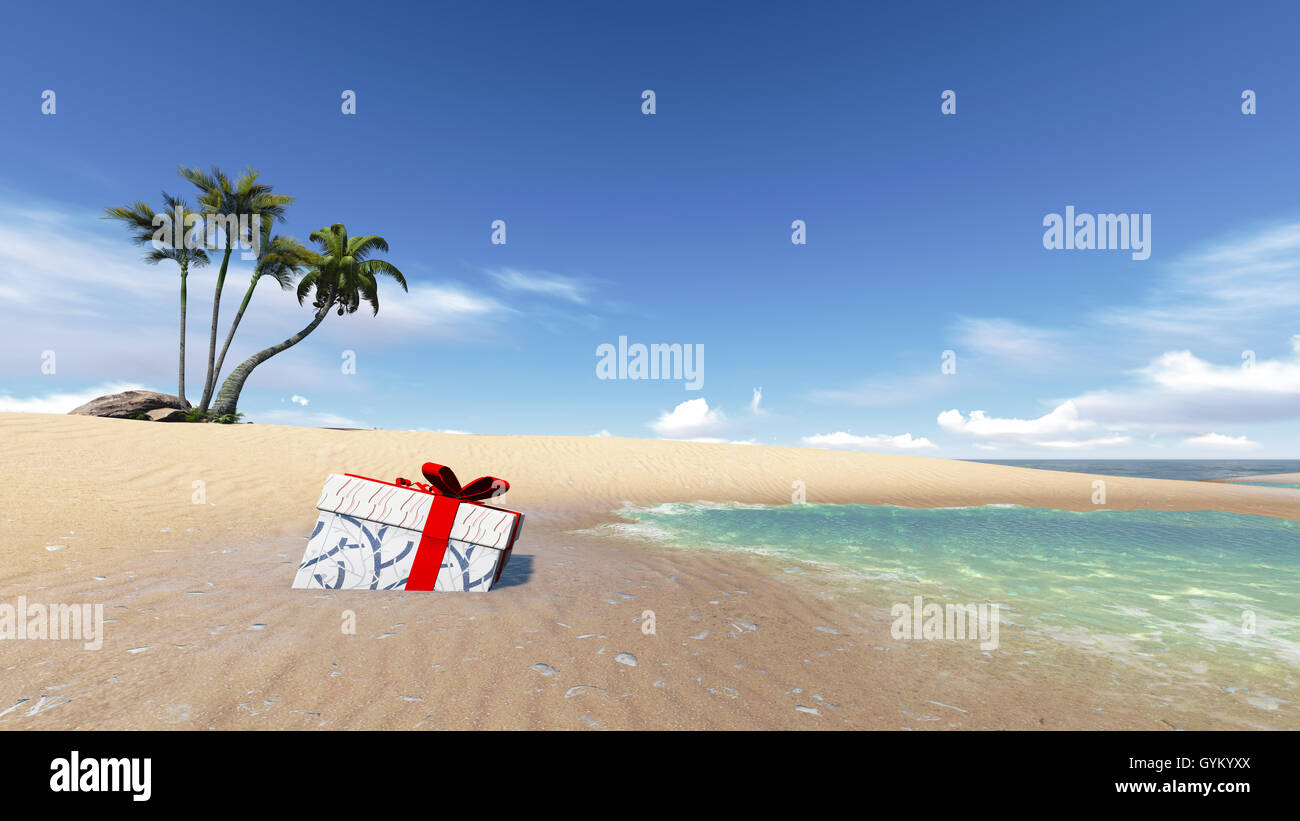 gift box on the Beach Stock Photo - Alamy