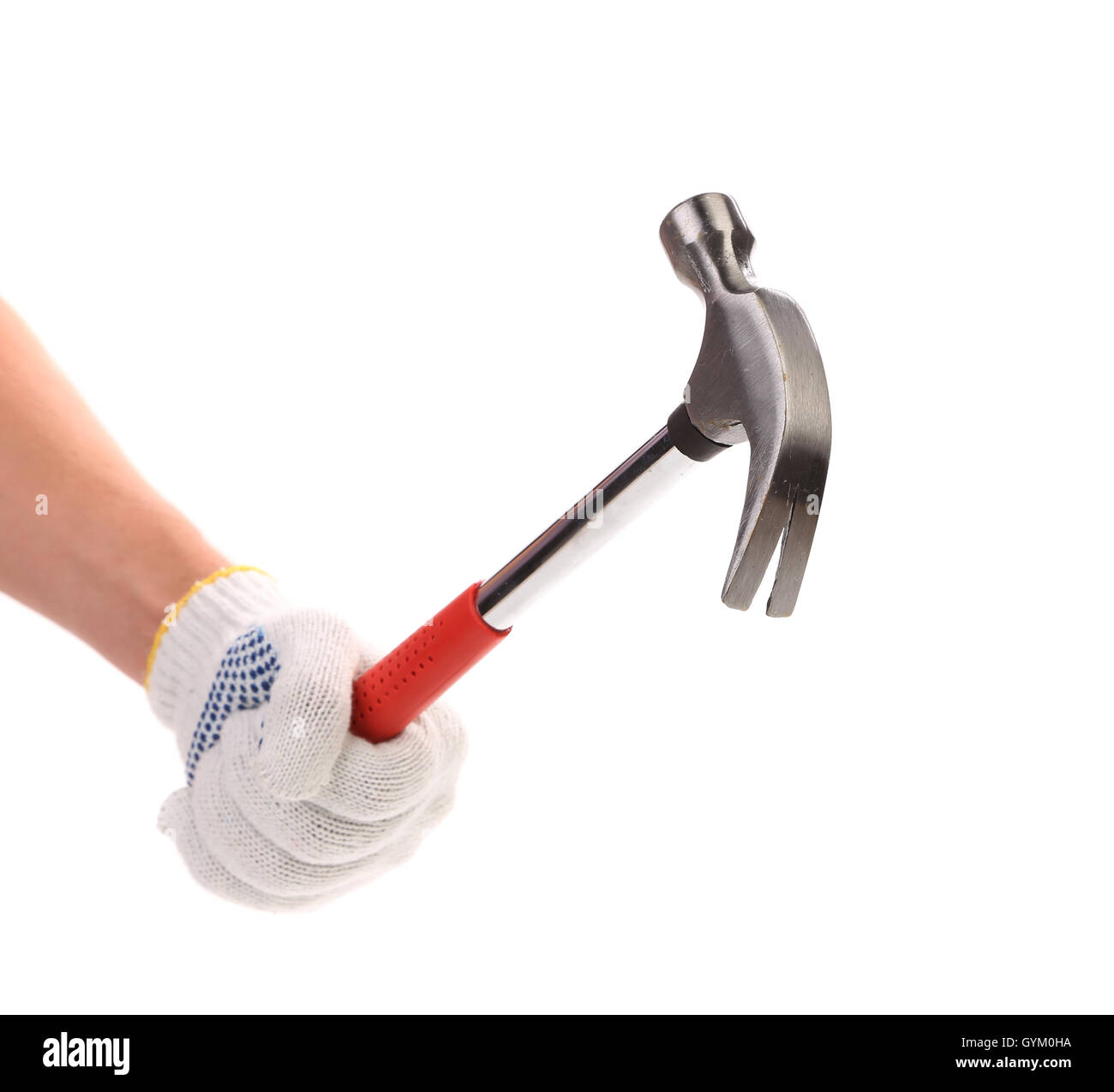Hand holding hammer Stock Photo - Alamy