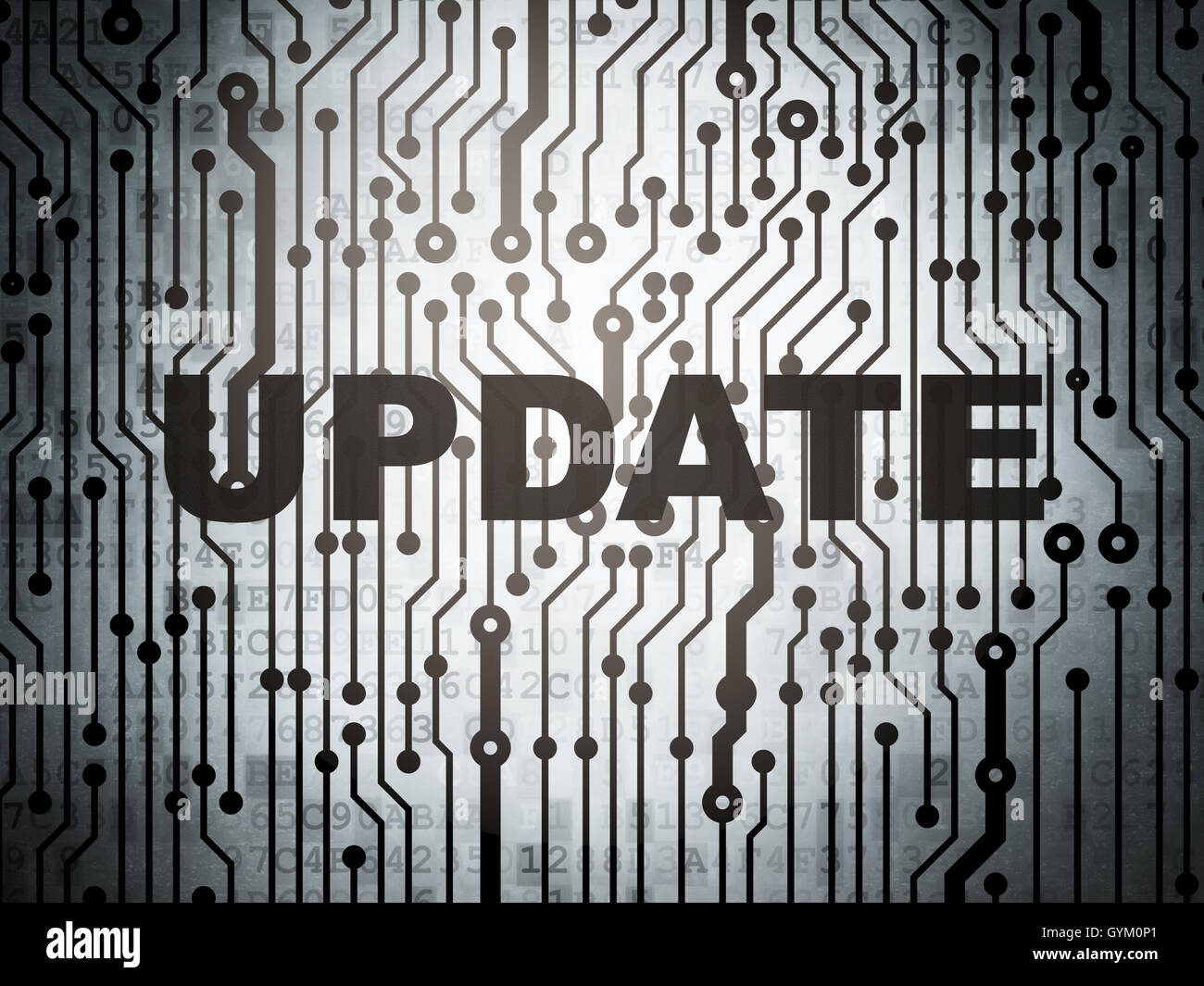 Web development concept: circuit board with Update Stock Photo - Alamy