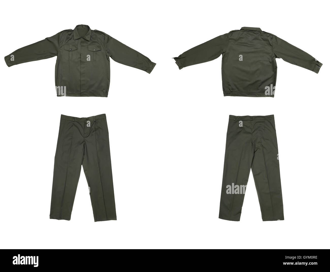 Pair of green work wear Stock Photo - Alamy