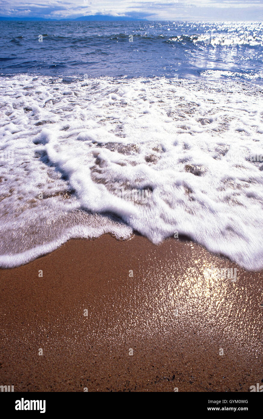 Beach, Barguzin Bay, Zabaikalski National Park, Lake Baikal, Siberia ...