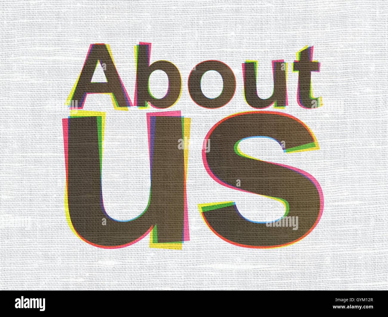 Advertising concept: About Us on fabric texture background Stock Photo ...