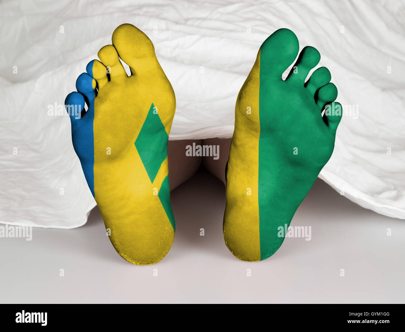 Feet with flag Stock Photo - Alamy