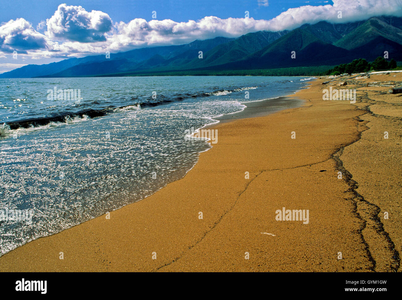Beach in Zabaikalski National Park, Lake Baikal, Siberia, Russia Stock ...