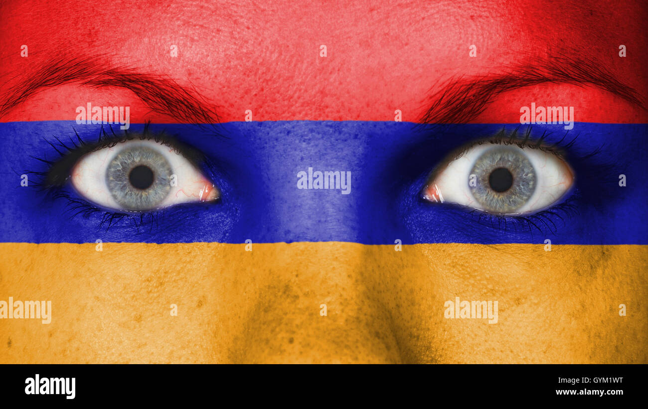 Close up of eyes with flag Stock Photo - Alamy