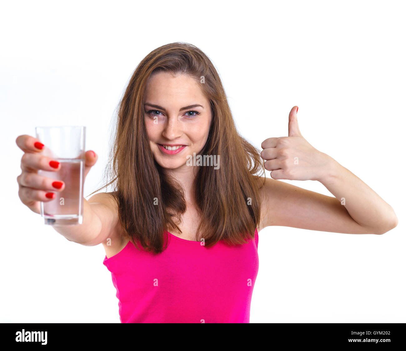 Young girl drinks water Stock Photo - Alamy