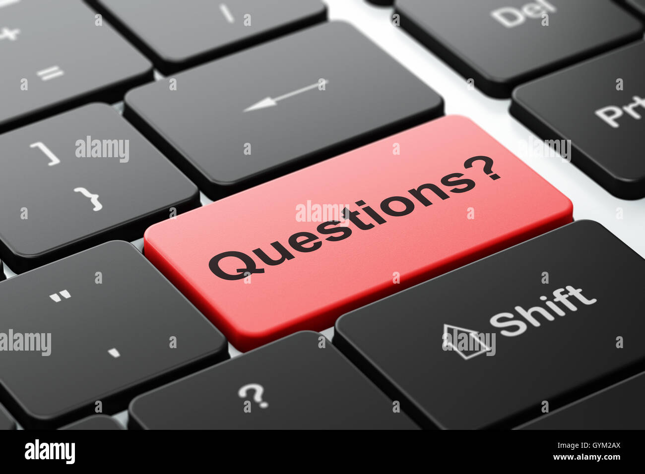 Education concept: Questions? on computer keyboard background Stock ...