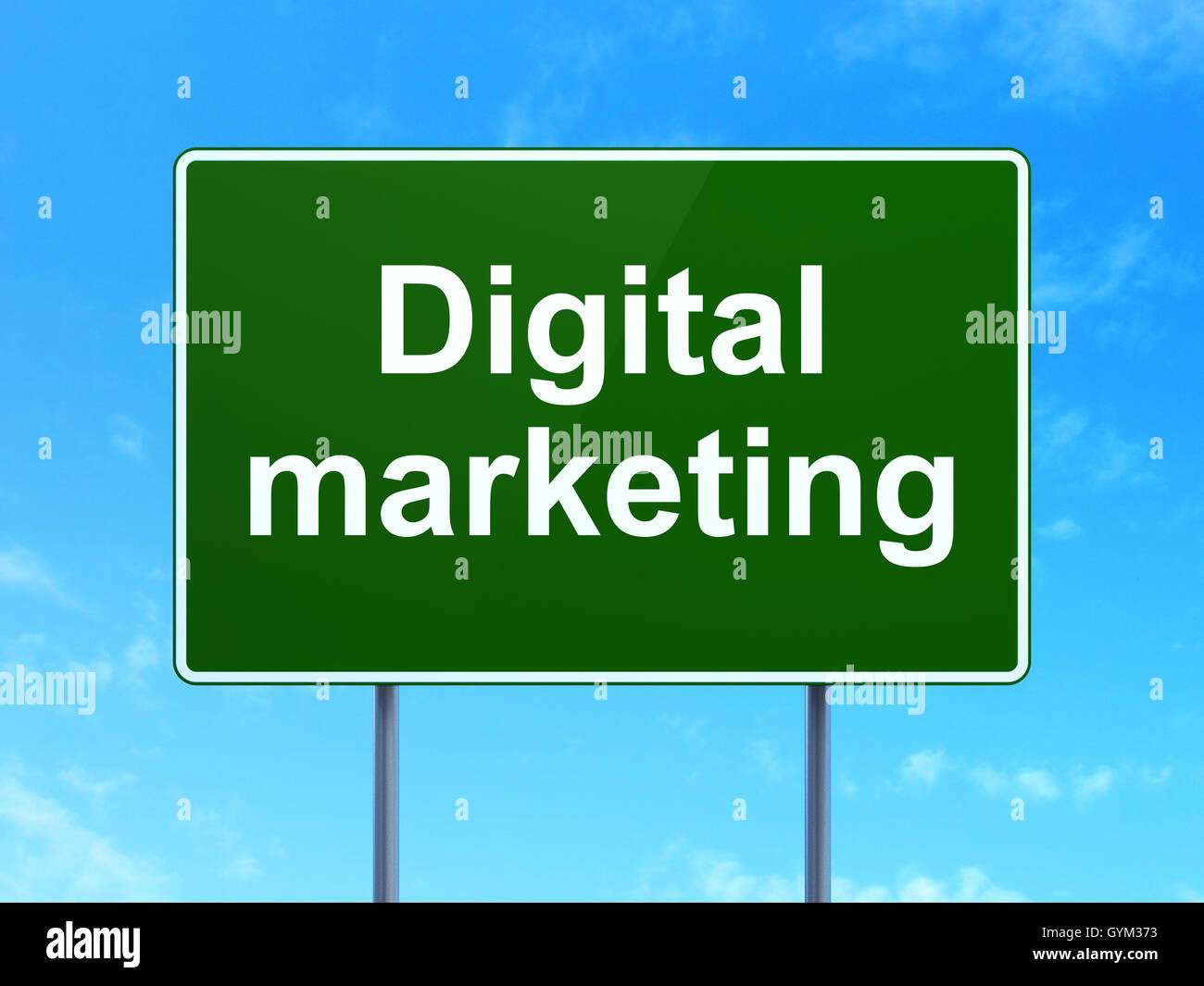 Advertising concept: Digital Marketing on road sign background Stock ...