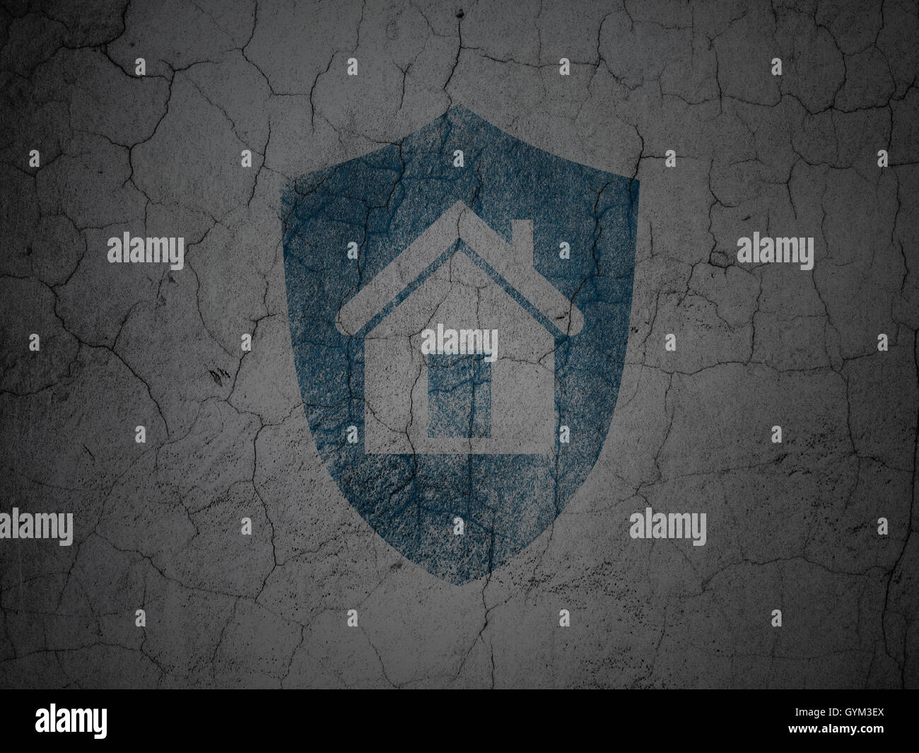 Security concept: Shield on grunge wall background Stock Photo - Alamy