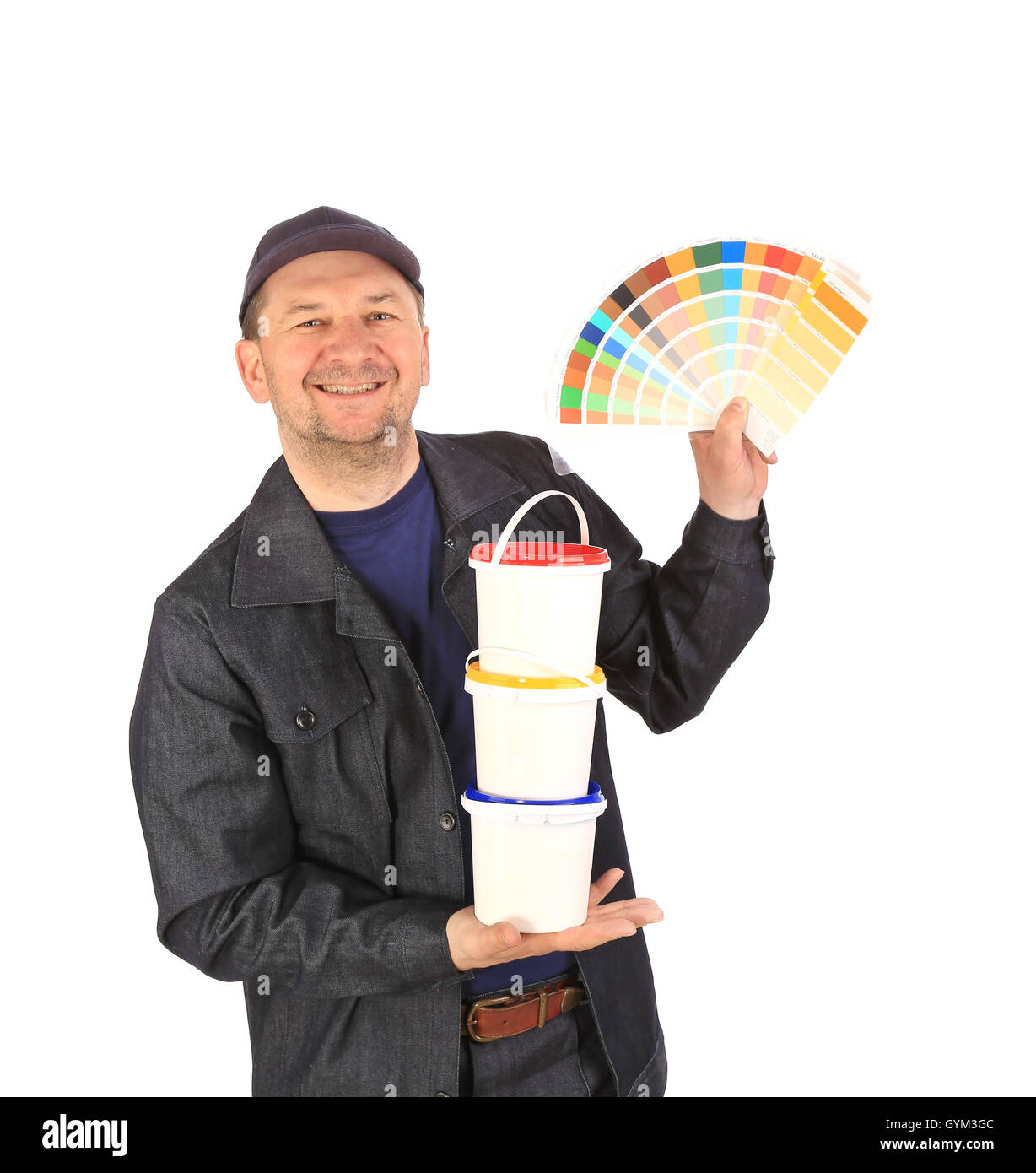 Man with color samples for paint Stock Photo - Alamy