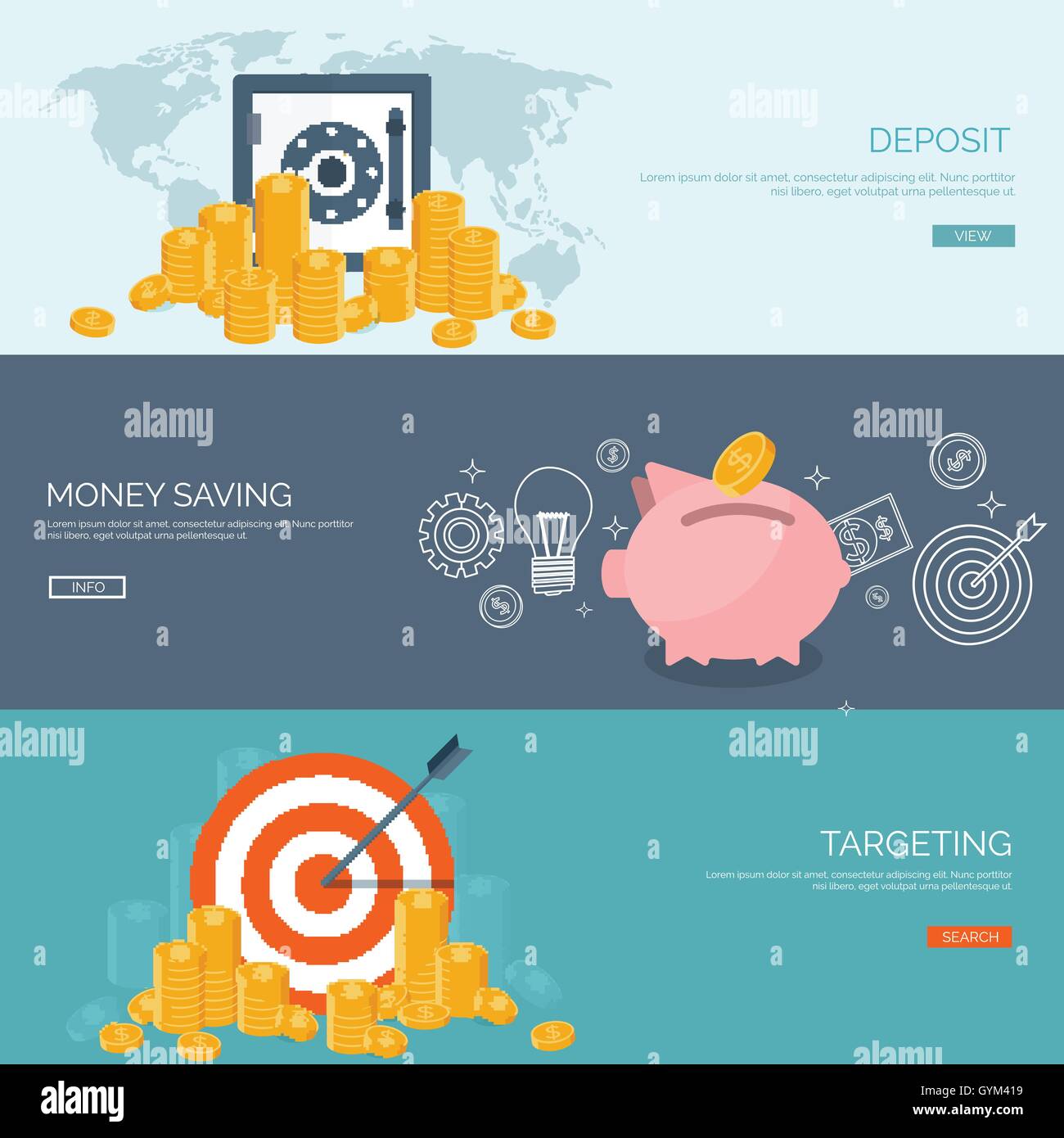 Flat vector illustration background. Coins,money making. Web payments ...