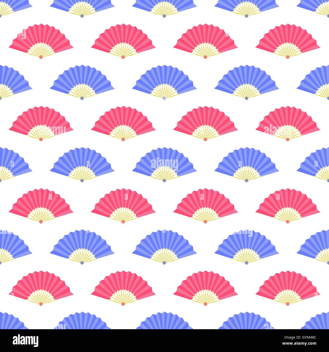 Red Blue Fan Seamless Pattern Stock Vector Image & Art - Alamy