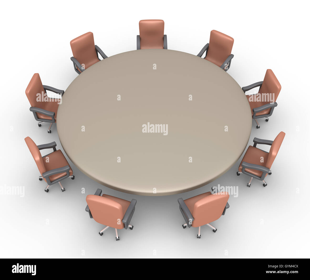 Chairs around a table ready for a meeting Stock Photo - Alamy