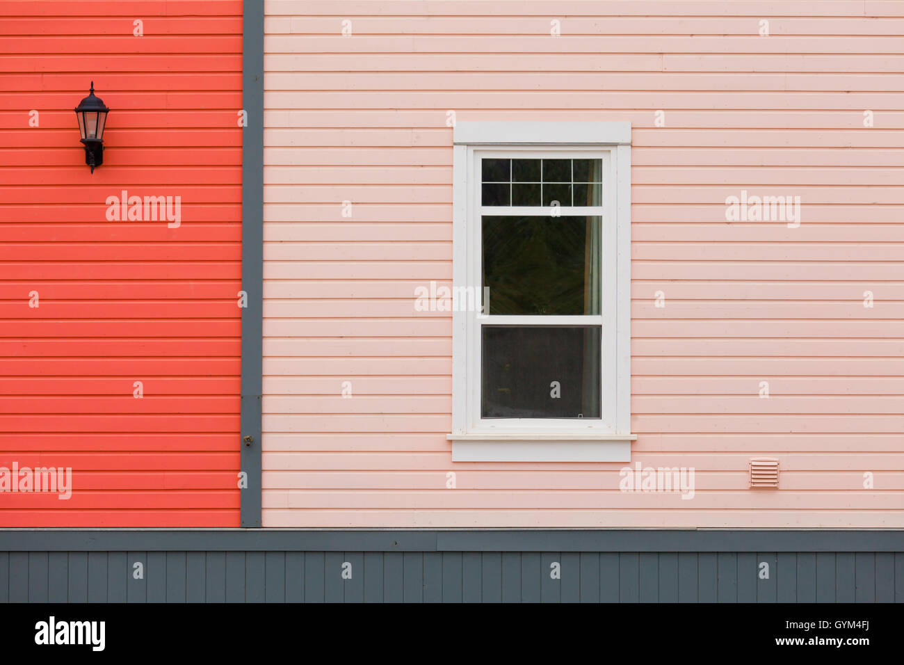 Exterior wall colorful siding window and lamp Stock Photo - Alamy