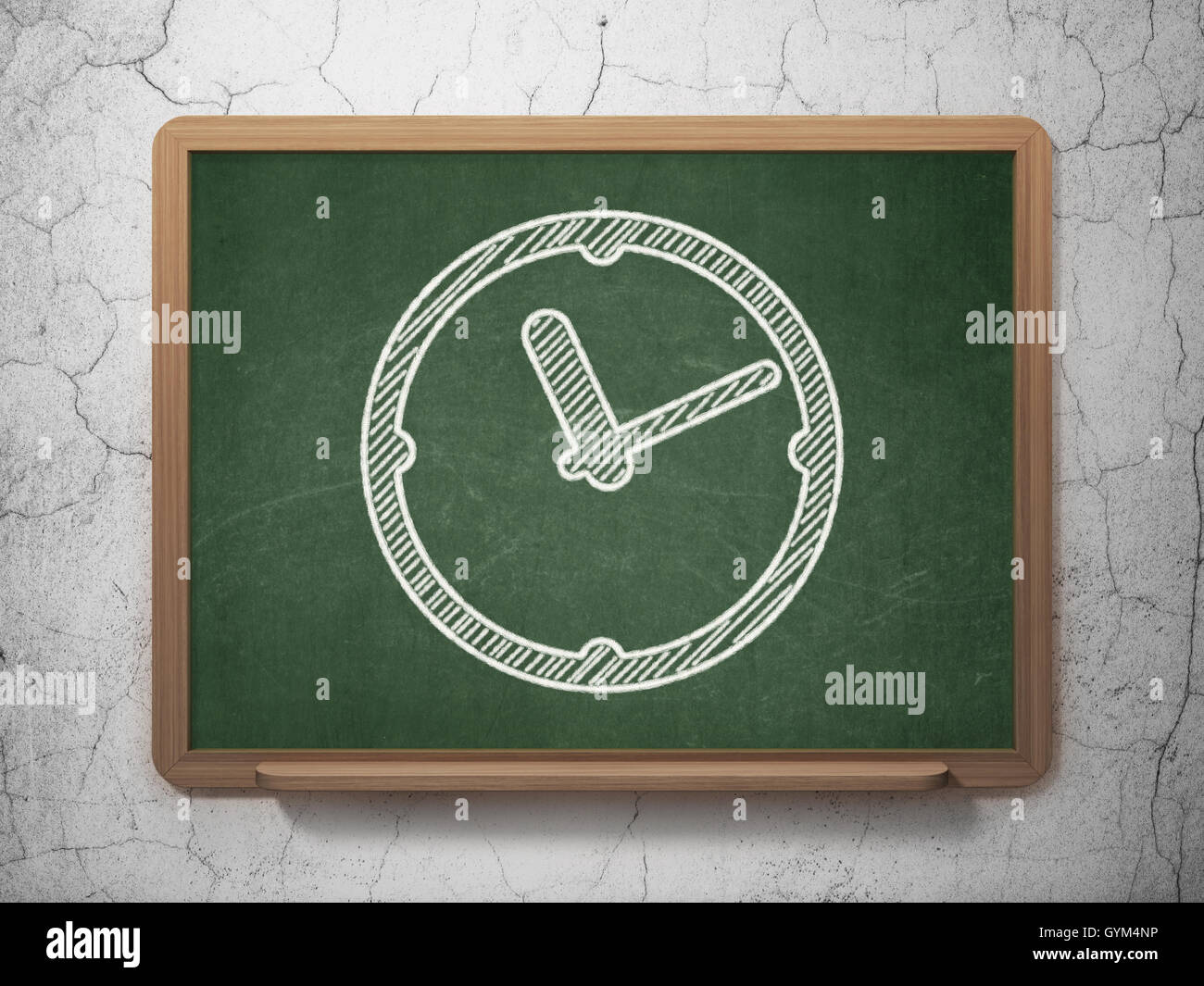 Time concept: Clock on chalkboard background Stock Photo - Alamy