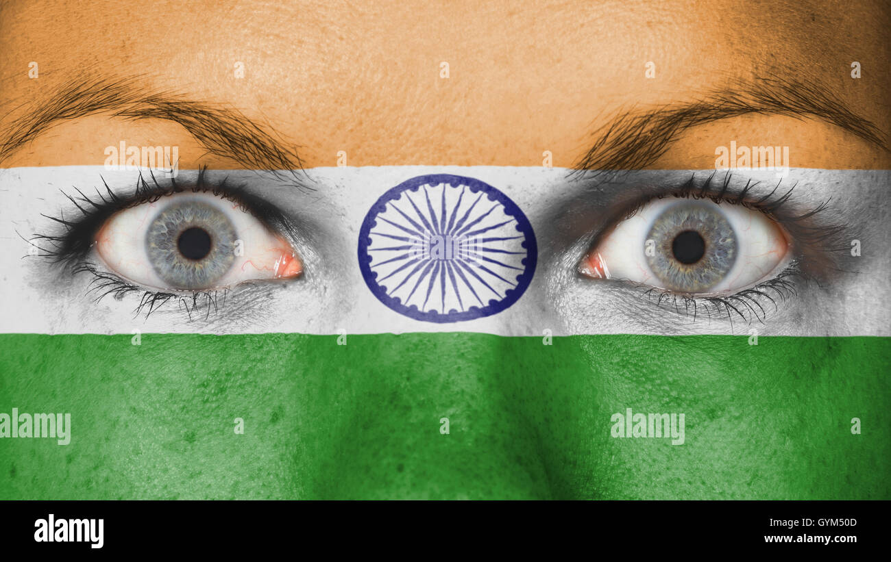 Close up of eyes with flag Stock Photo - Alamy