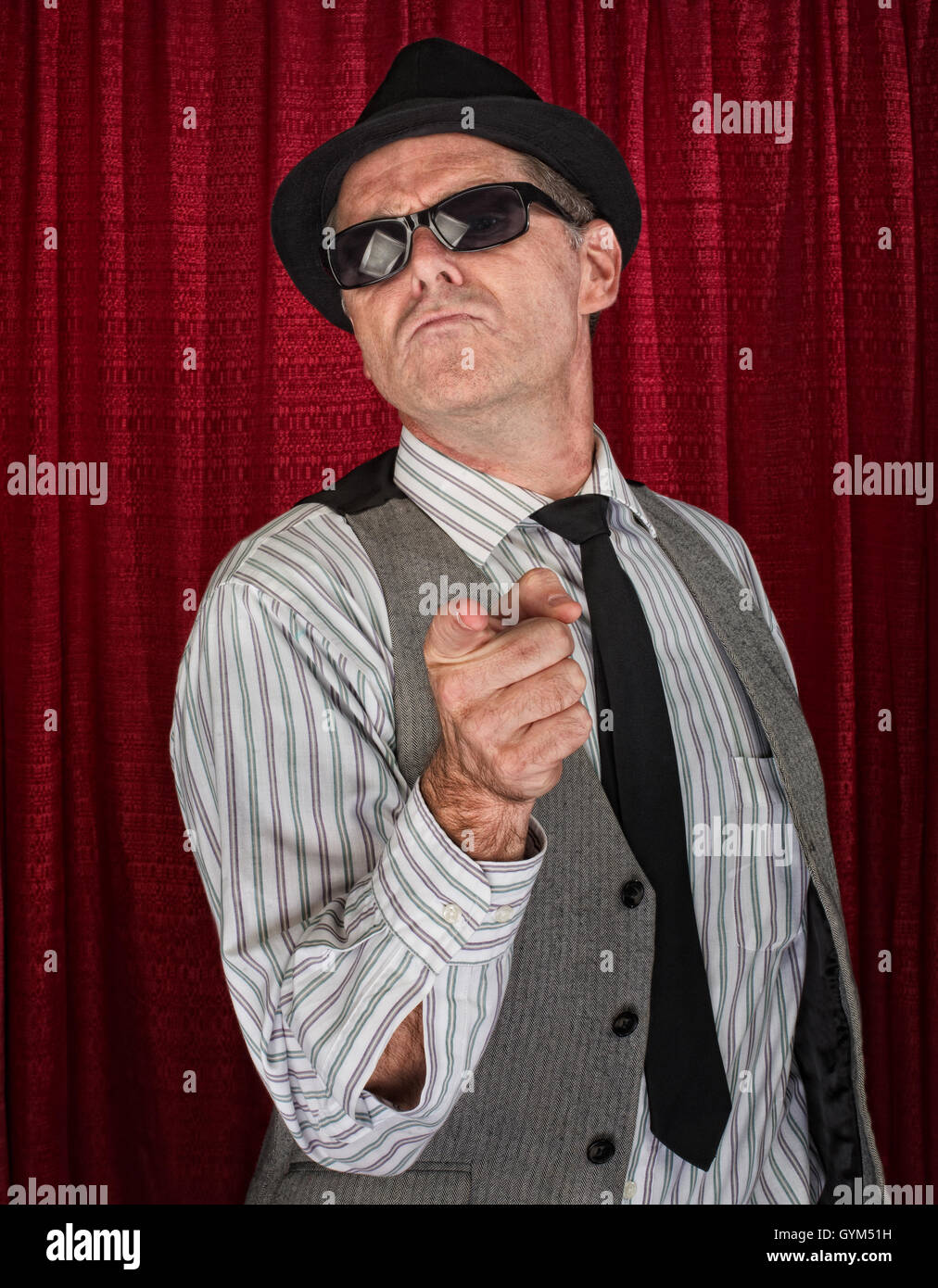 Funny man wig pointing finger hi-res stock photography and images - Alamy