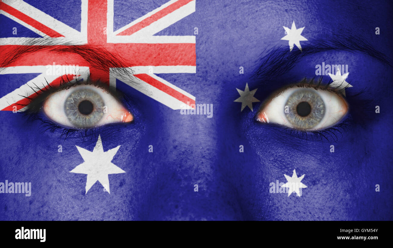 Close up of eyes with flag Stock Photo - Alamy