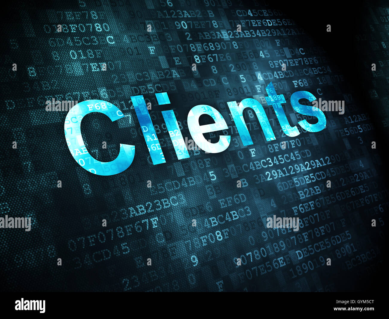 Finance concept: Clients on digital background Stock Photo - Alamy