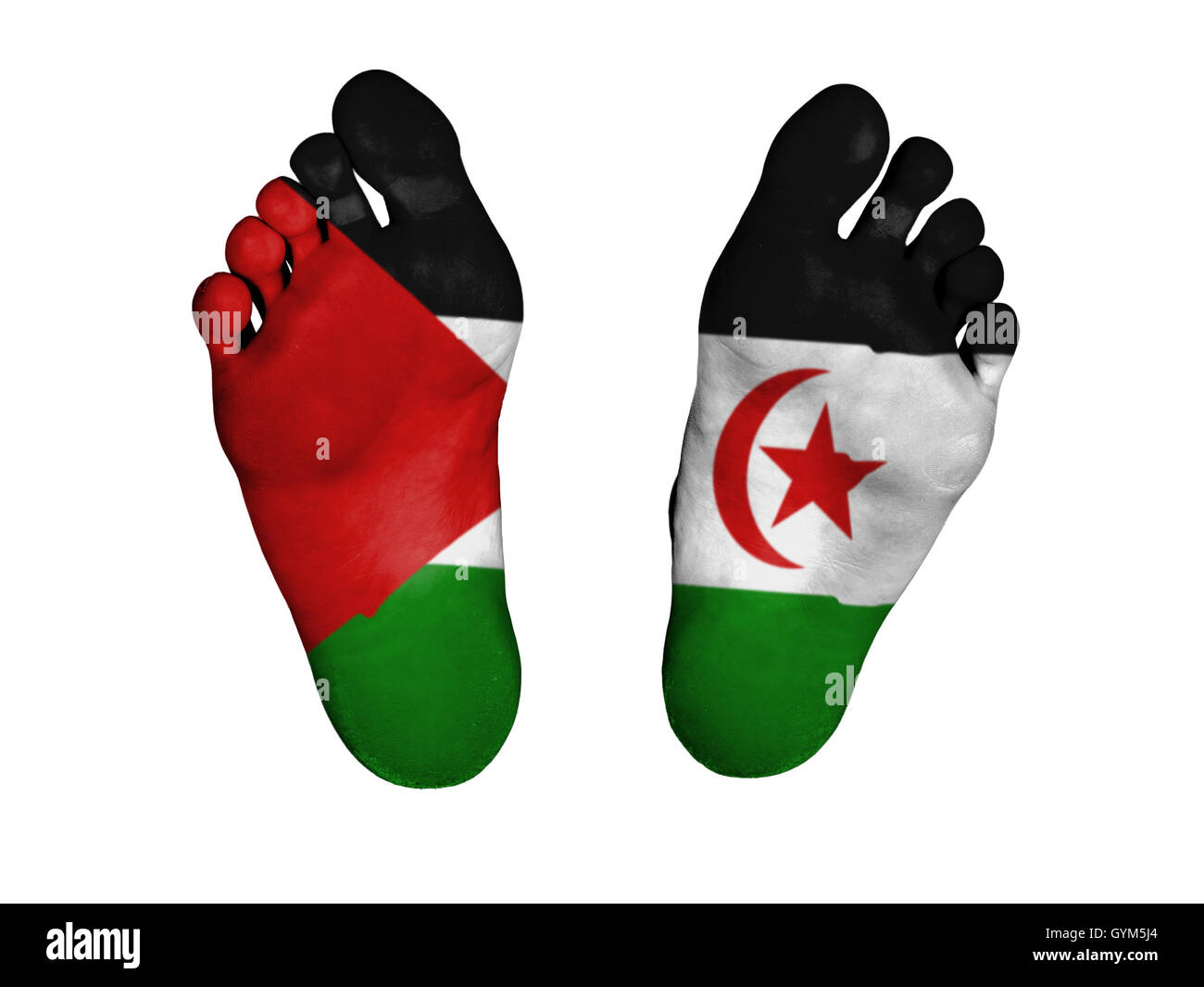 Feet with flag Stock Photo - Alamy