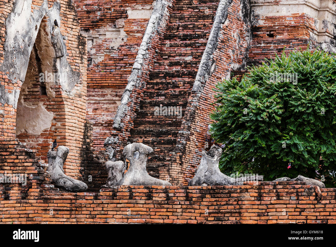 Broken buddha at Ayuttaya, Thailand Stock Photo - Alamy