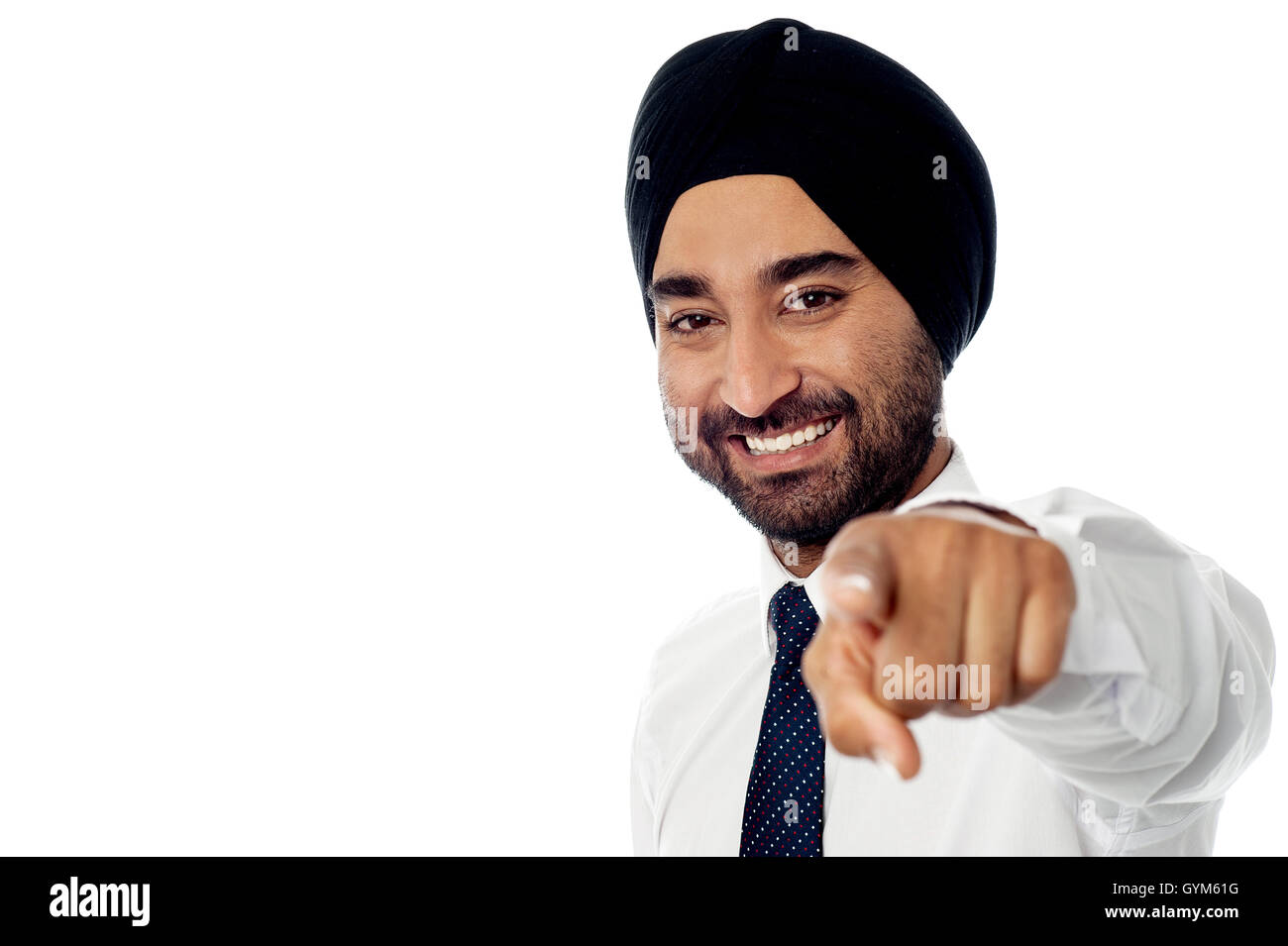 Businessman pointing towards you Stock Photo - Alamy